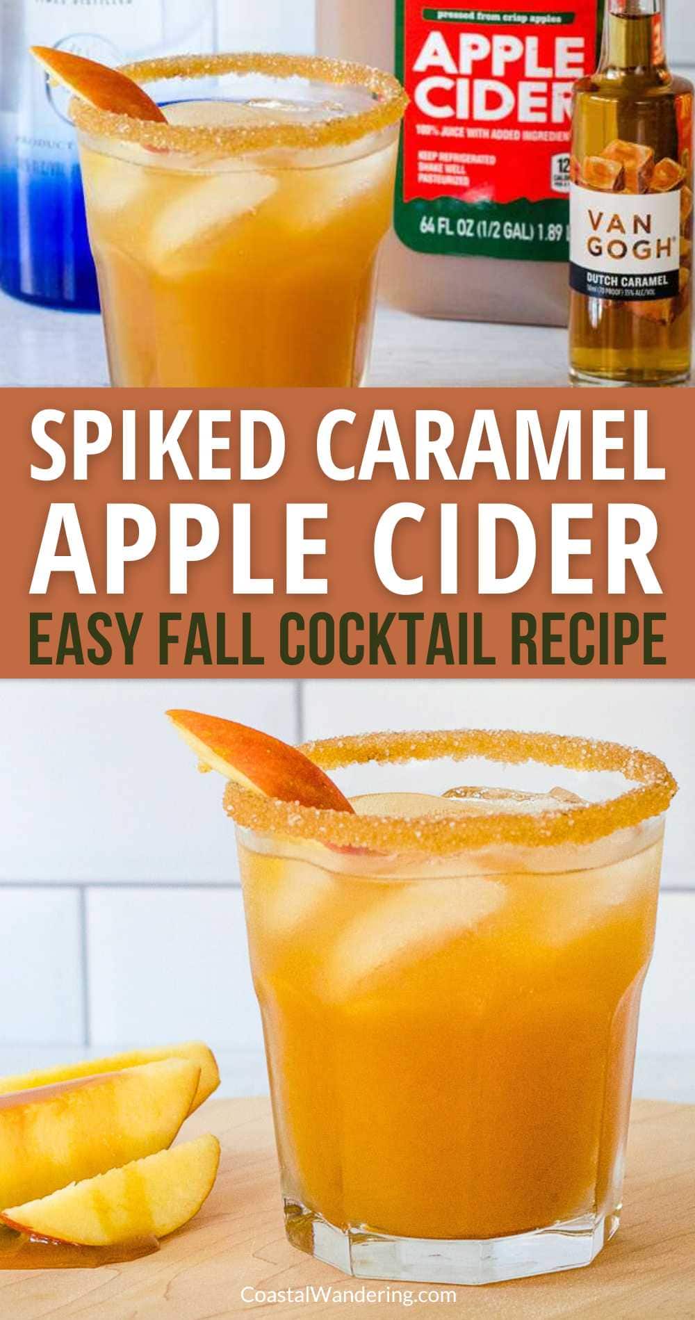 The Best Caramel Vodka Apple Cider Cocktail For Fall - Coastal Wandering